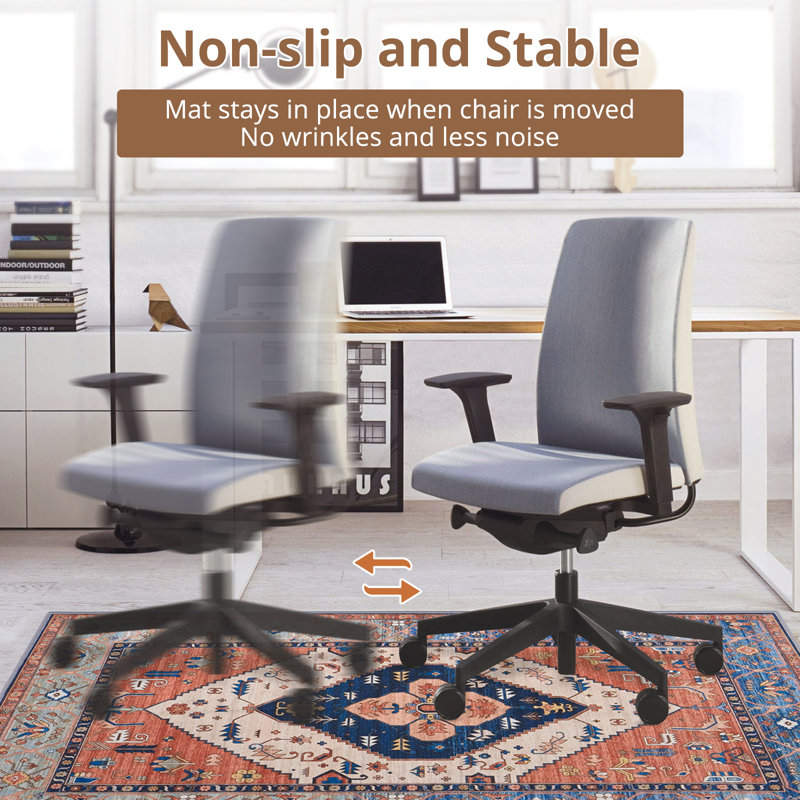 Bungalow Rose Rectangle Non-skid Chair Mat | Wayfair