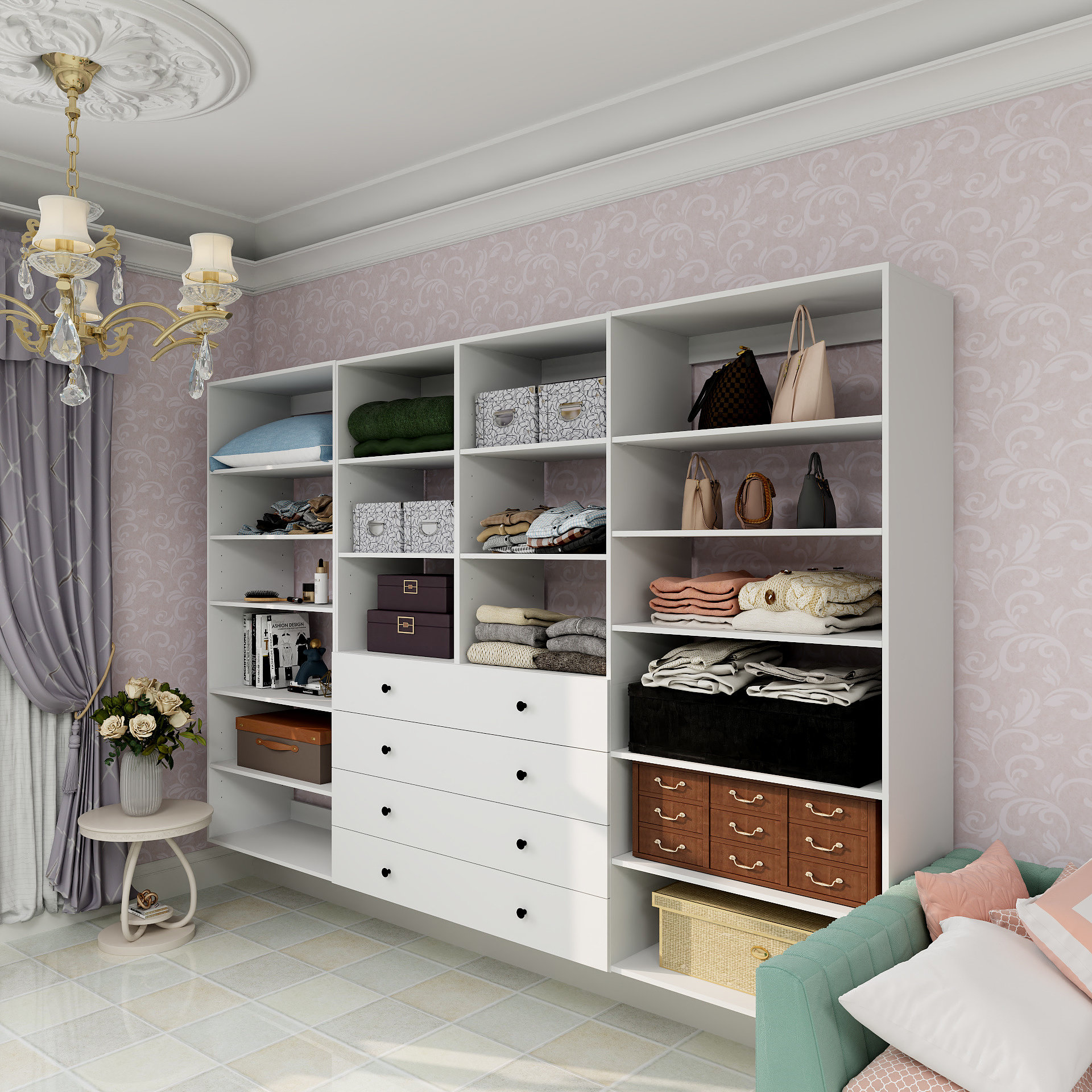 Hokku Designs Modular Closet System With 8 Drawers,Closet Shelving ...