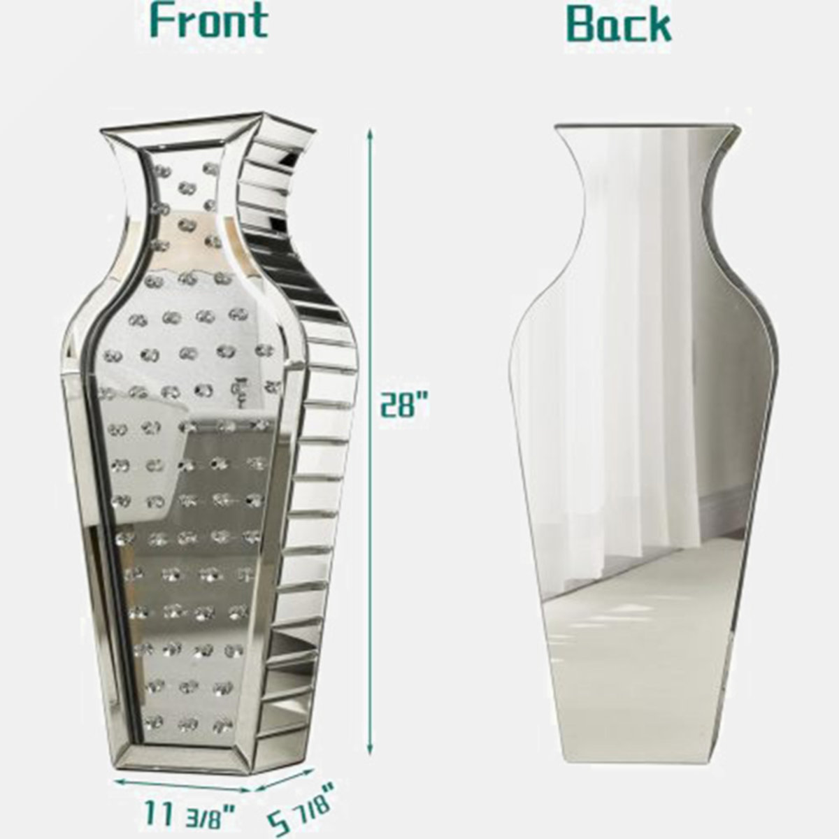 Mercer41 Crystal Mirrored Decorative Floor Vase | Wayfair