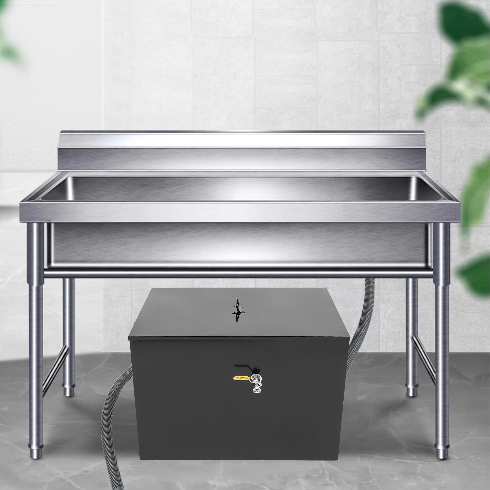 JOYDING 3.96 Gal Commercial Grease Interceptor Oil-Water Separator Side ...