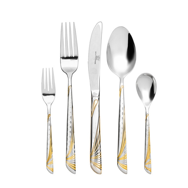 World Menagerie Lamprey 65 Piece 18/10 Stainless Steel Flatware Set ...