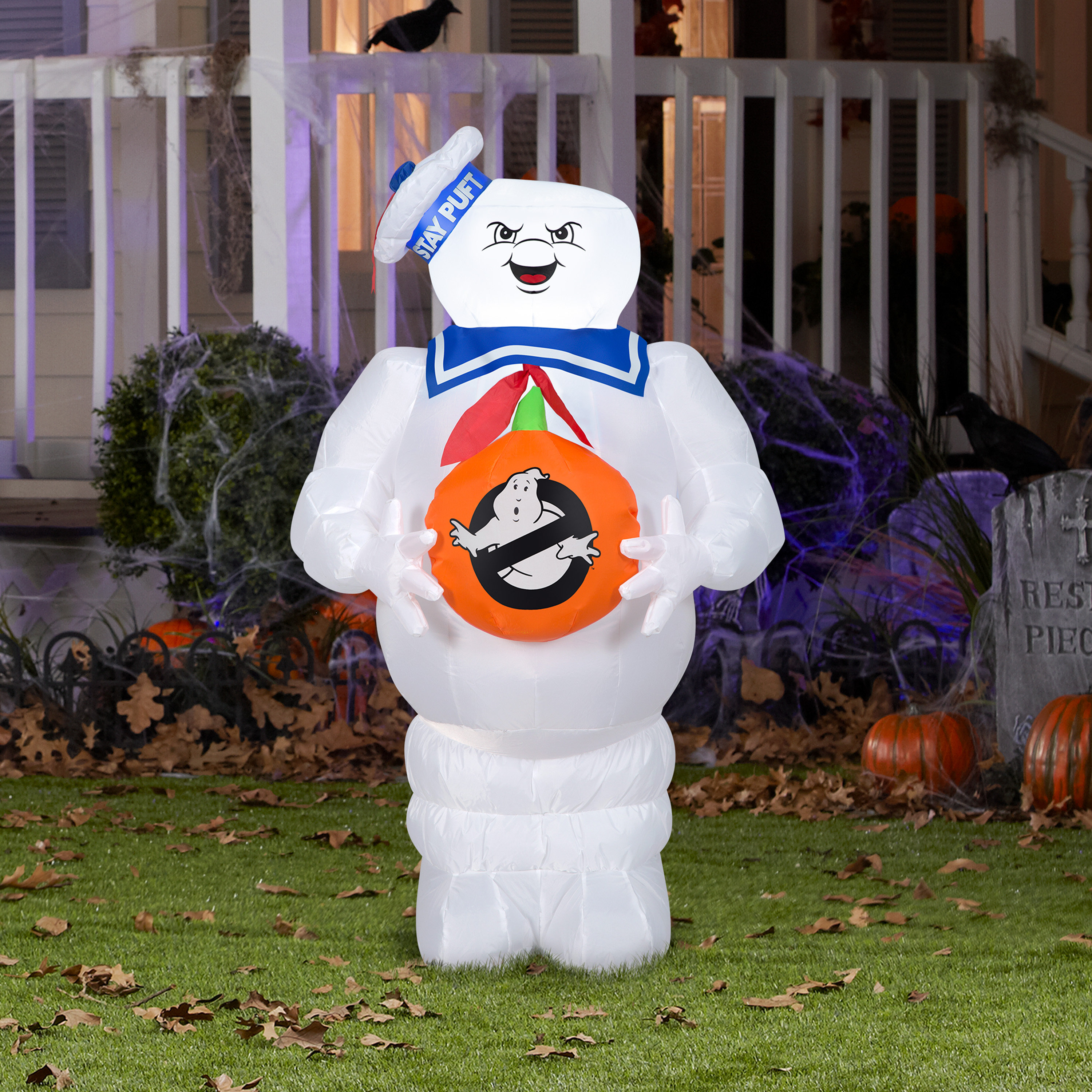 National Tree Company Stay-Puft Marshmallow Man Character Halloween ...