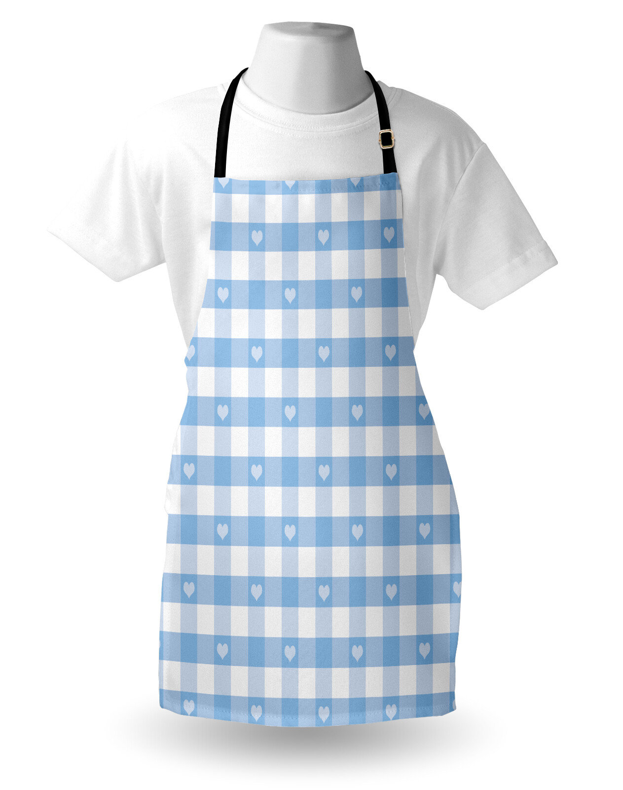 East Urban Home Checkered Apron Unisex, Gingham with Hearts, Adult Size ...