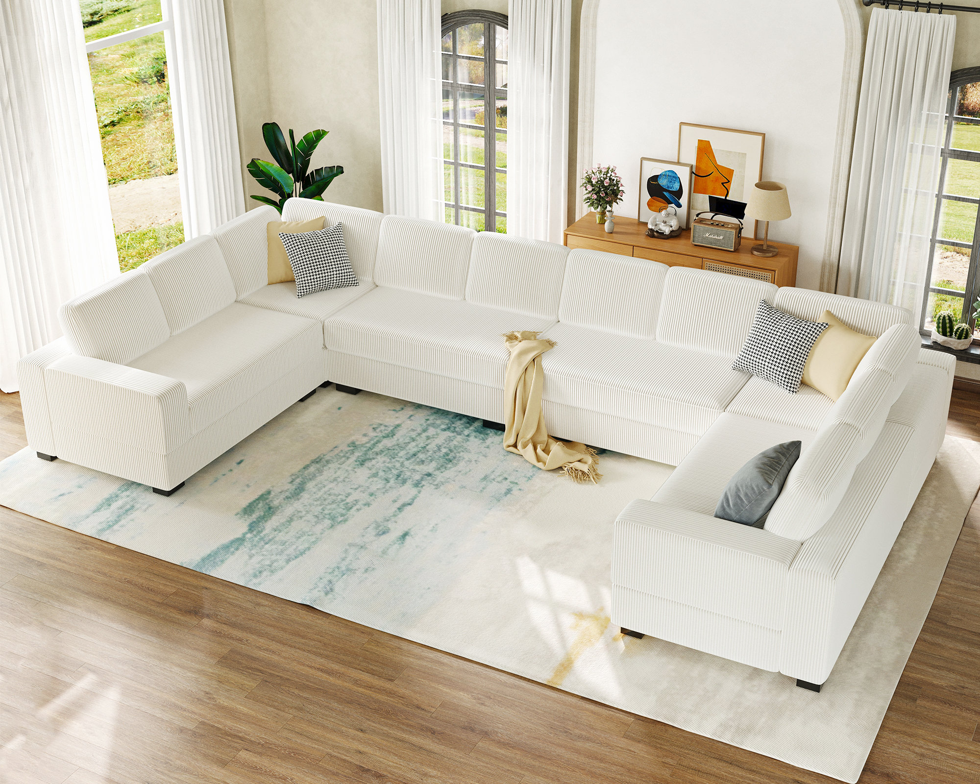 Latitude Run® 162 Inch Oversized U-Shaped Sectional Sofa, Extra Deep Seat With Corner Couch ...