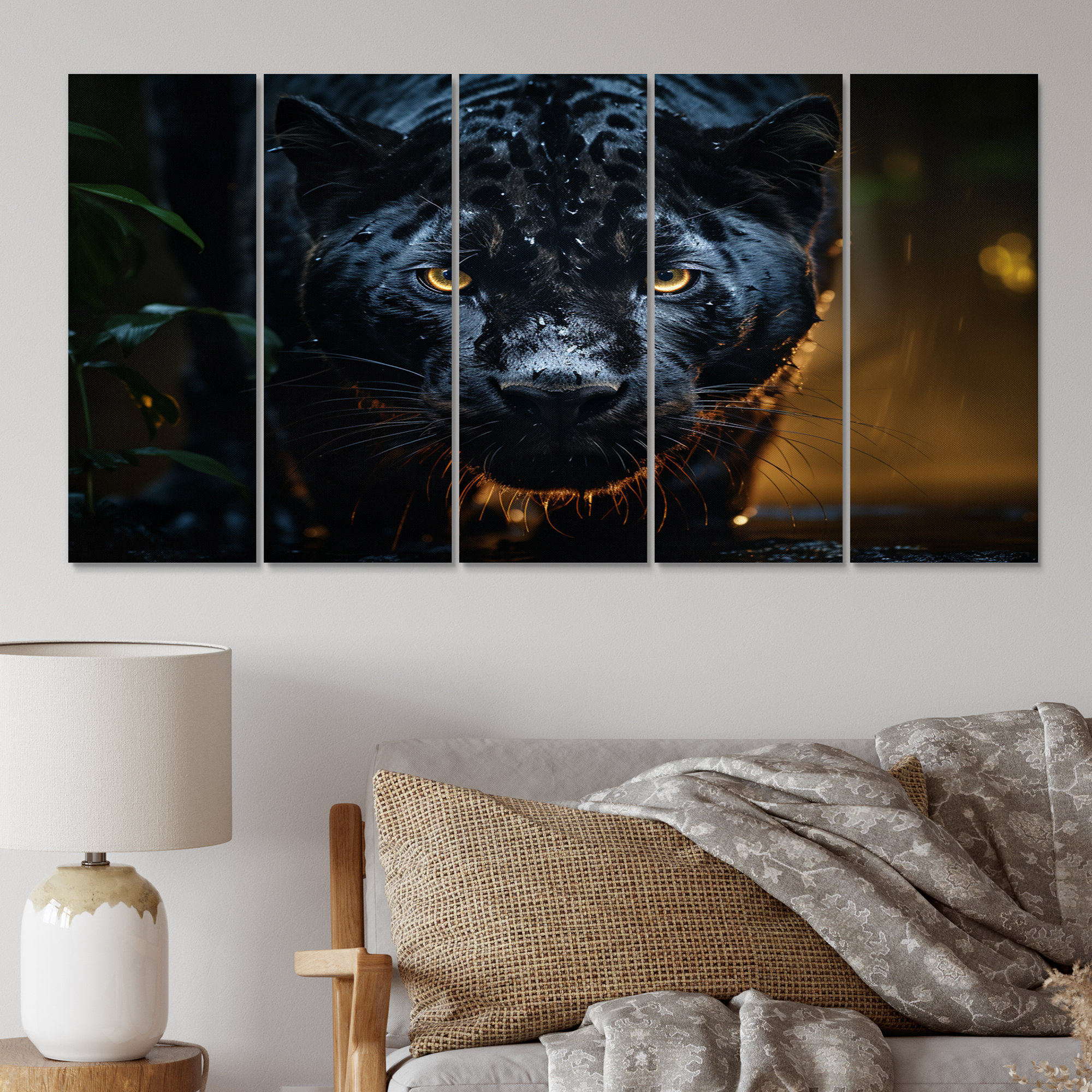 Latitude Run® Black Majestic Panther Hunting Wildlife III - Animals ...