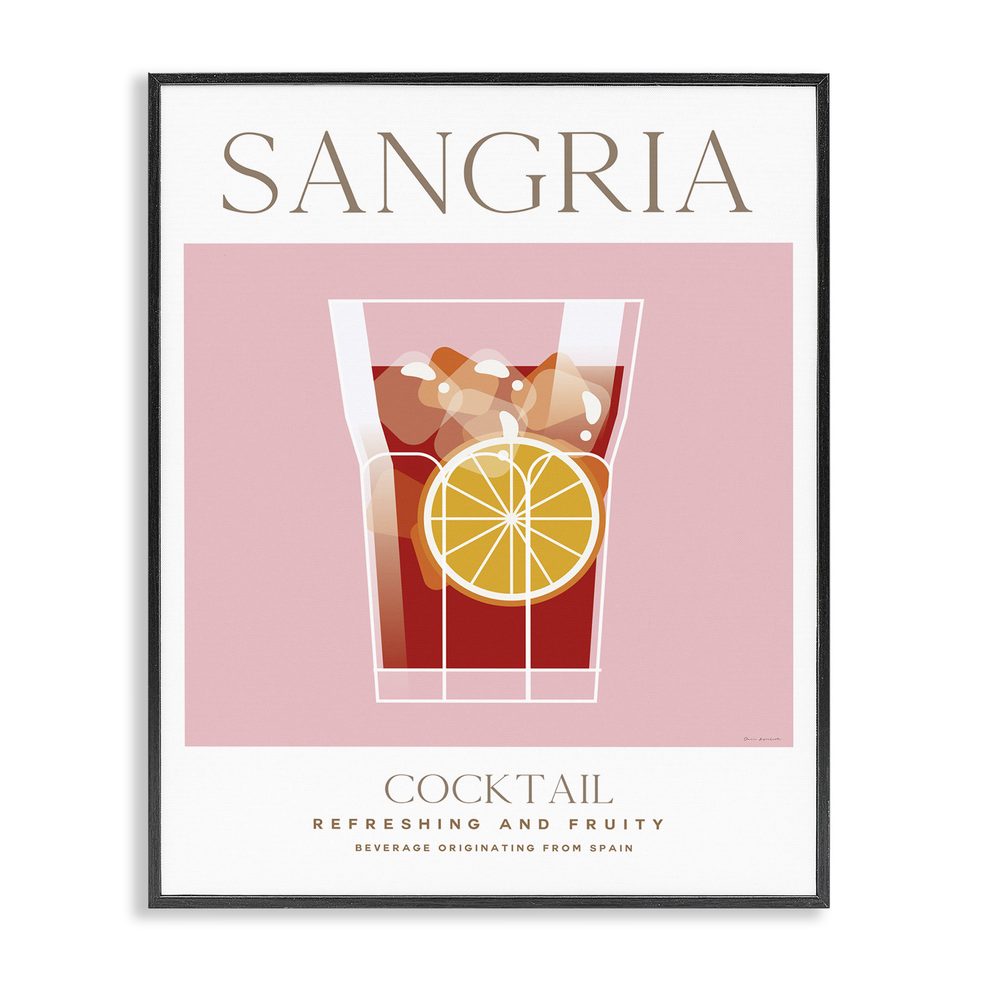 Ebern Designs Chic Minimal Sangria Giclee Art by Omar Escalante | Wayfair