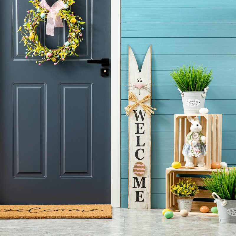 The Holiday Aisle® Novelty Welcome Porch Sign Door Mural & Reviews ...