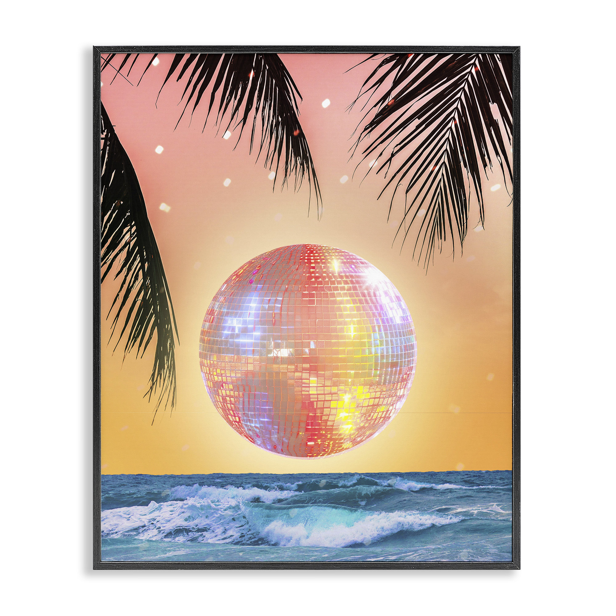 Dakota Fields Tropical Disco Sunset Framed Giclee, design by Lil' Rue ...