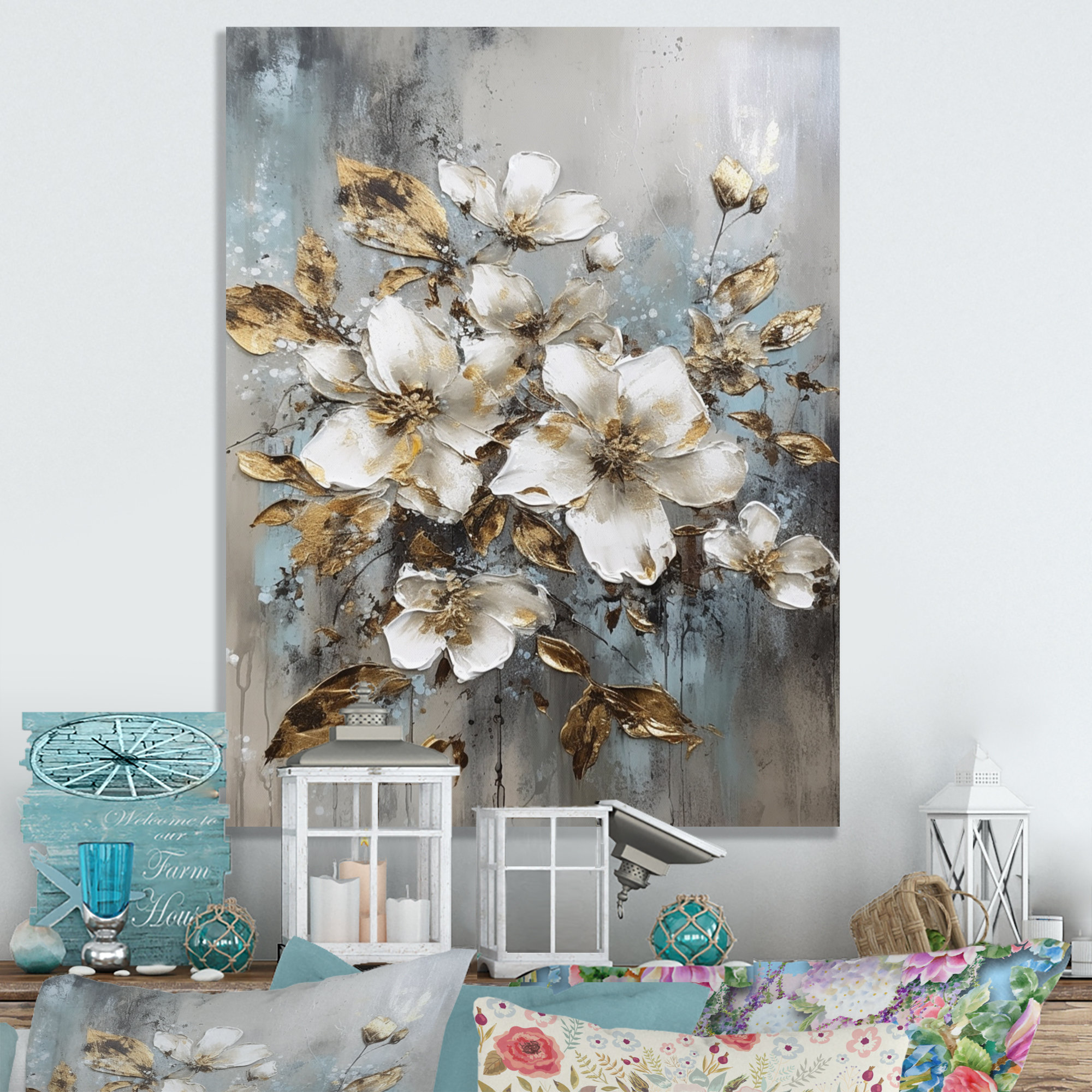 Red Barrel Studio White Gold Apple Tree Symphony IV - Floral Apple Tree ...