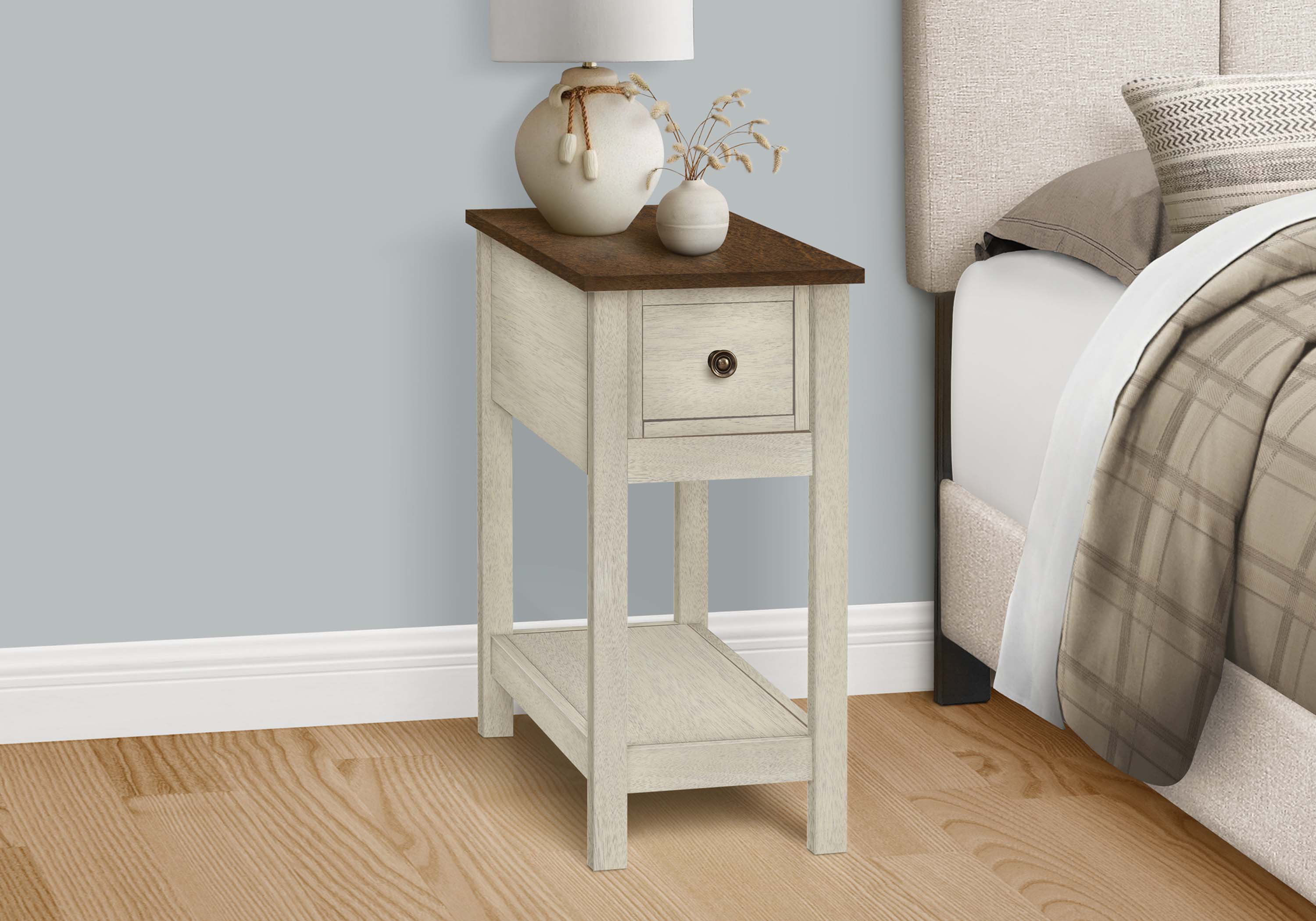 Blendoi Brooke Accent Table,Side Table, 2 Tier, Narrow, Lamp, Storage ...
