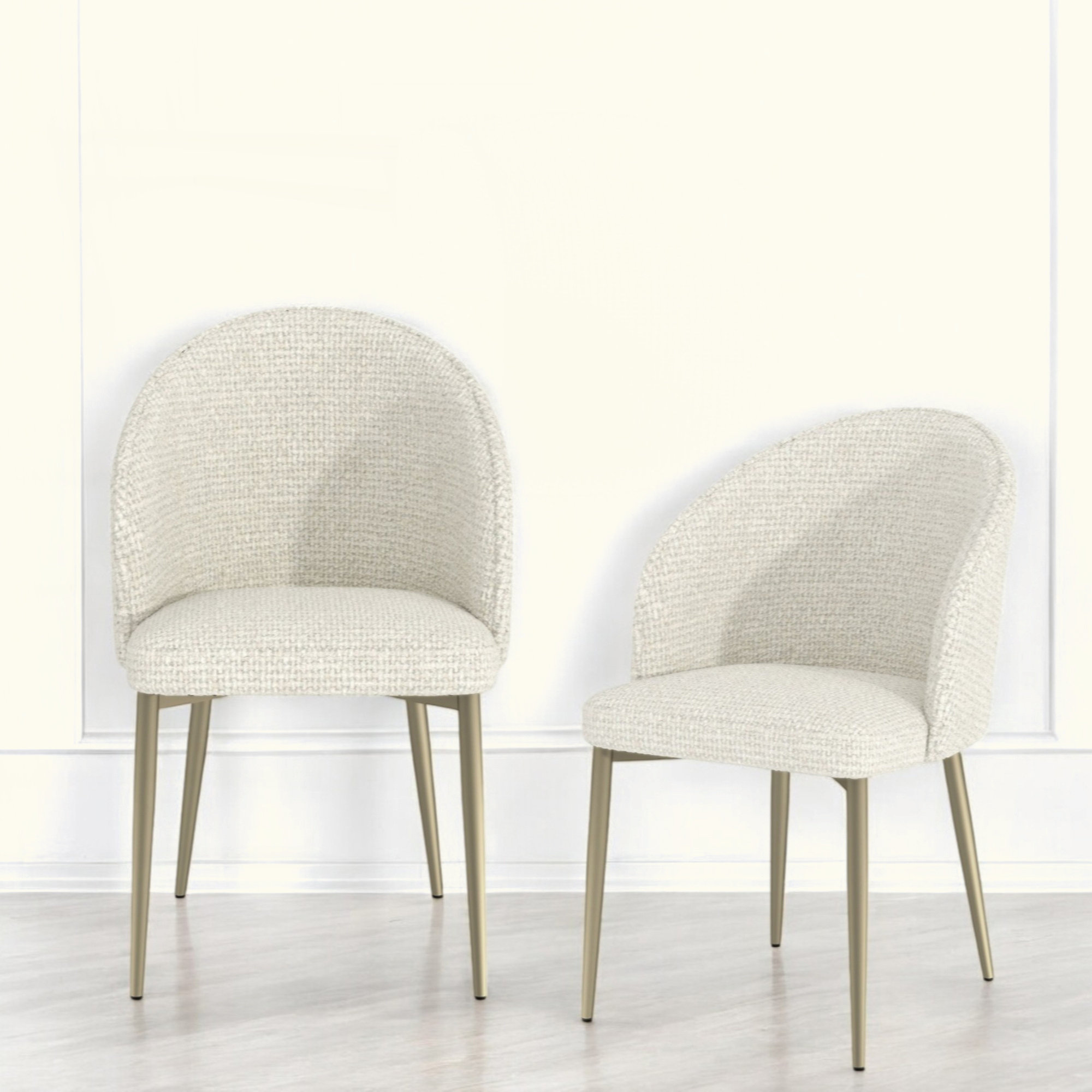 Corrigan Studio® Cora White Fabric Side Chair (Set Of 2) | Wayfair