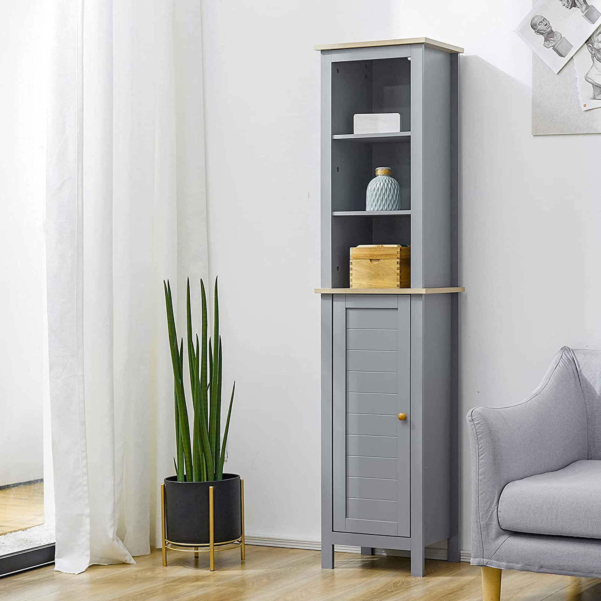 Chrystal Freestanding Linen Cabinet