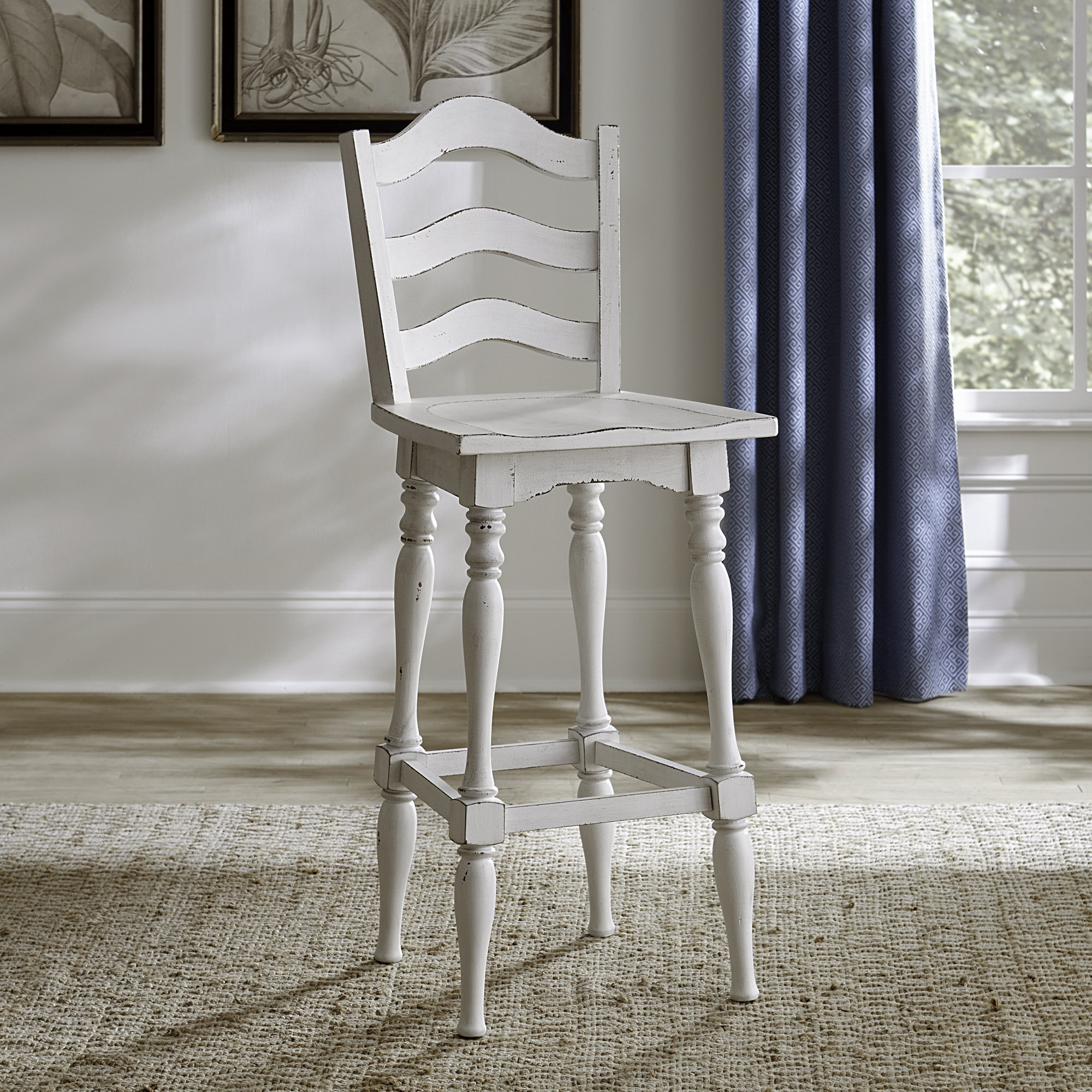 Laurel Foundry Modern Farmhouse® Casner Ladder Back Swivel Chair (Set ...