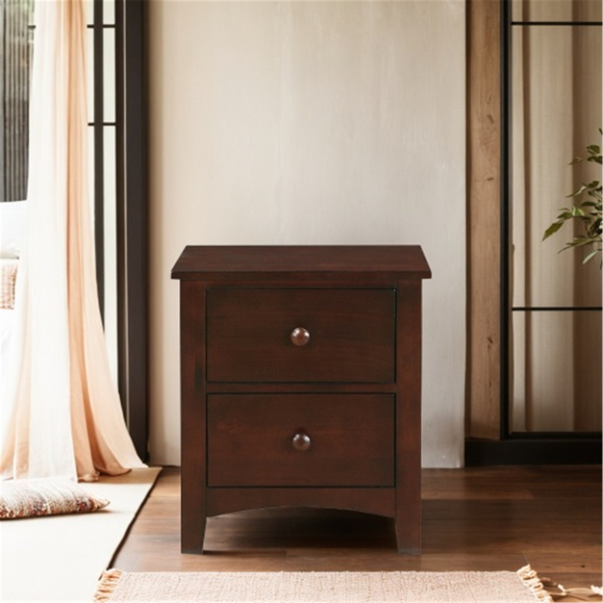 Lark Manor™ Modern Wooden Nightstand with Dual Drawers for Versatile ...