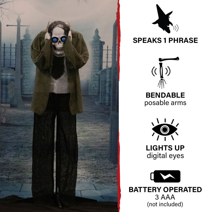 Haunted Hill Farm Reaper Henry the Headless Reaper with Animated Eyes ...