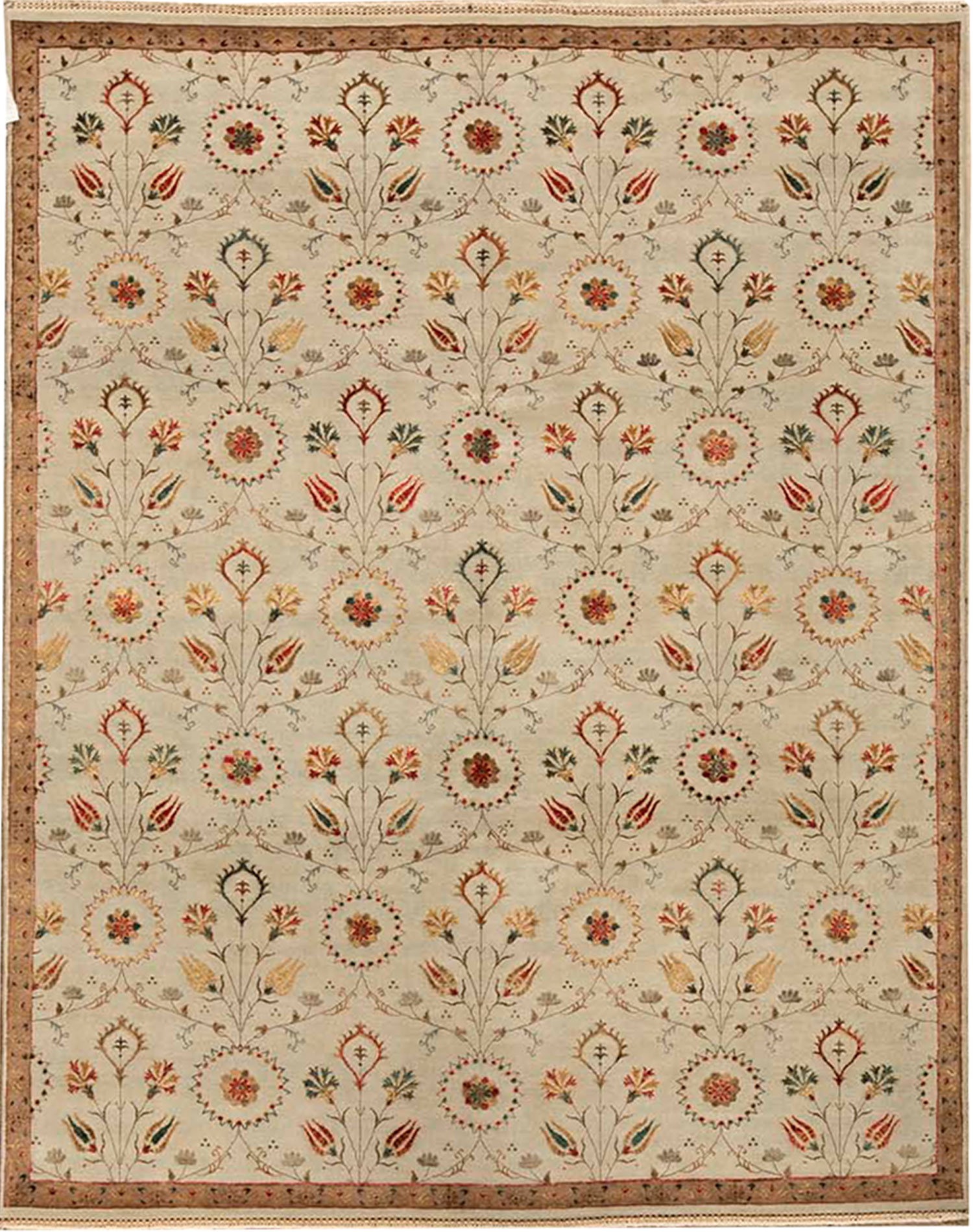 Bokara Rug Co., Inc. Hand-Knotted High-Quality Light Green and Brown ...