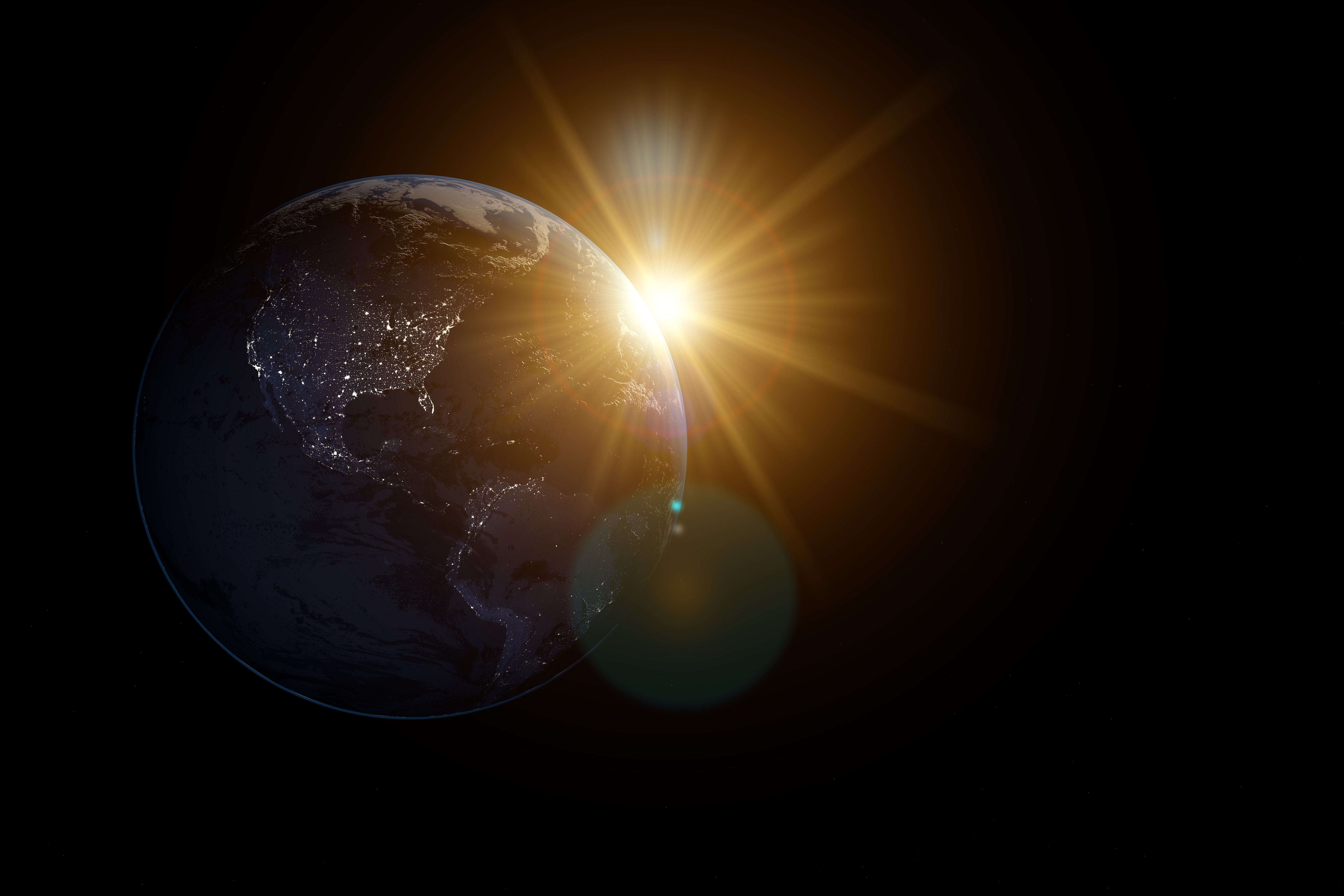 Latitude Run® Earth and Sun by Tolga_Tezcan | Wayfair