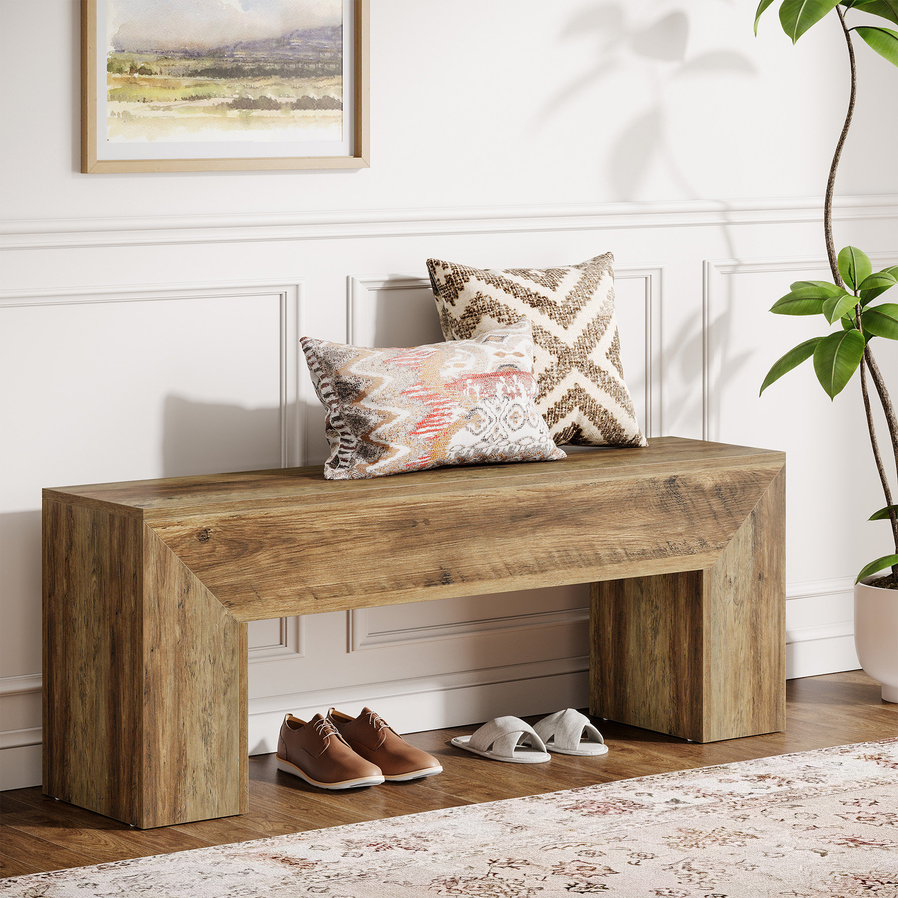 Millwood Pines 47'' Farmhouse Entryway Bench For Hallway & Reviews ...