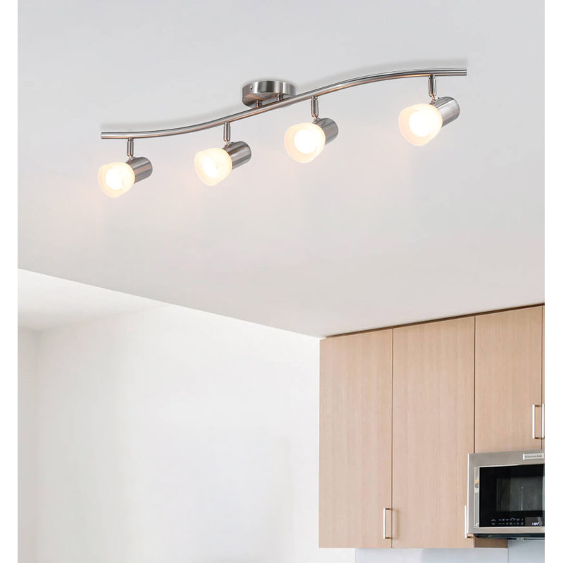XiNBEi Lighting 33.625'' 4 -Light Fixed Track Lighting Track Kit with ...