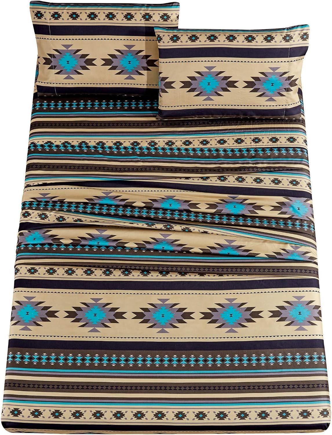 Chezmoi Collection Microfiber Multicolor Southwestern Tribal Aztec ...