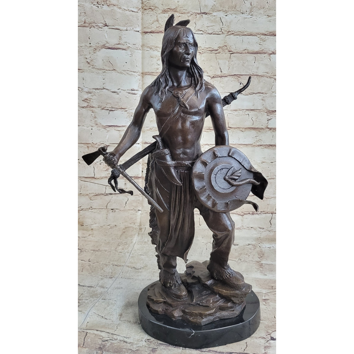 Foundry Select Native American Indian Warrior W/ Tomahawk - Bronze ...