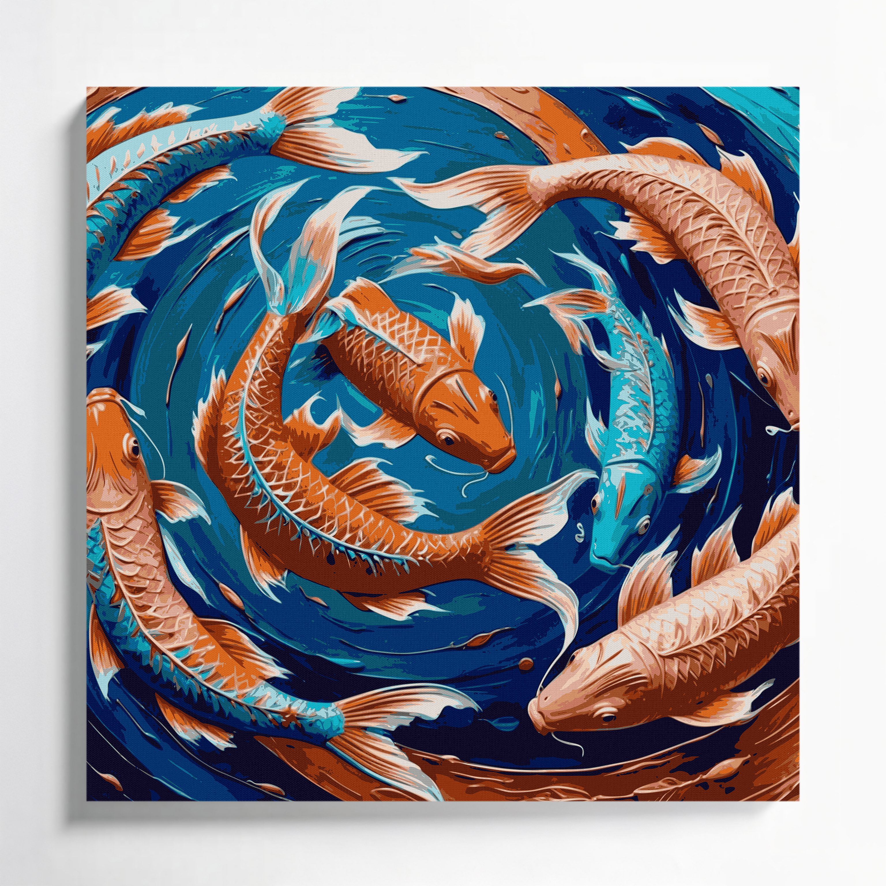 Latitude Run® Southwestern Animals Fish 28 Blue Canvas Wall Art ...