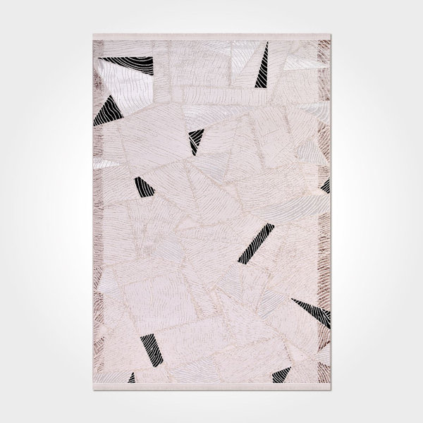 Ivy Bronx Berin Cream Geometric Acrylic Machine Made Area Rug | Wayfair ...