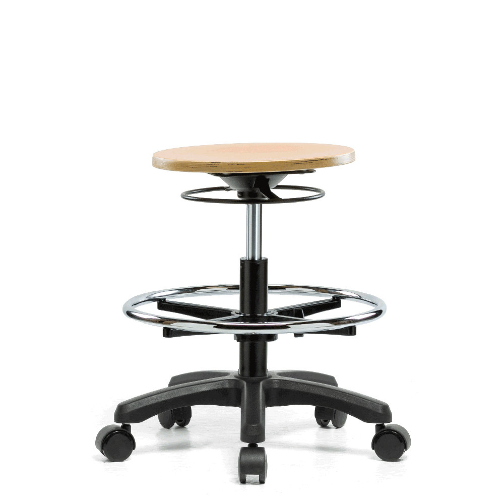 Perch Chairs & Stools PERCH Hard Wood Height Adjustable Pneumatic Stool ...