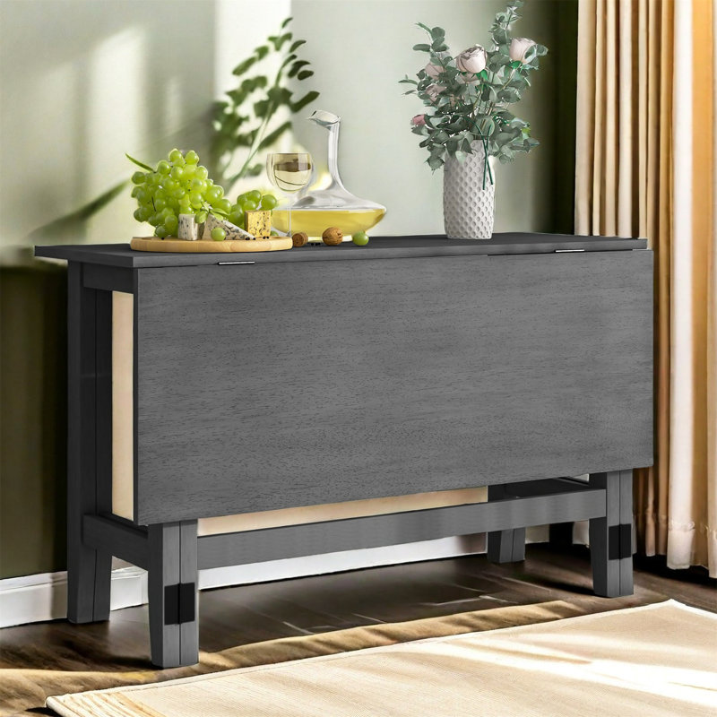 Ophelia & Co. Farmhouse Wood Extendable Dining Table With Drop Leaf ...