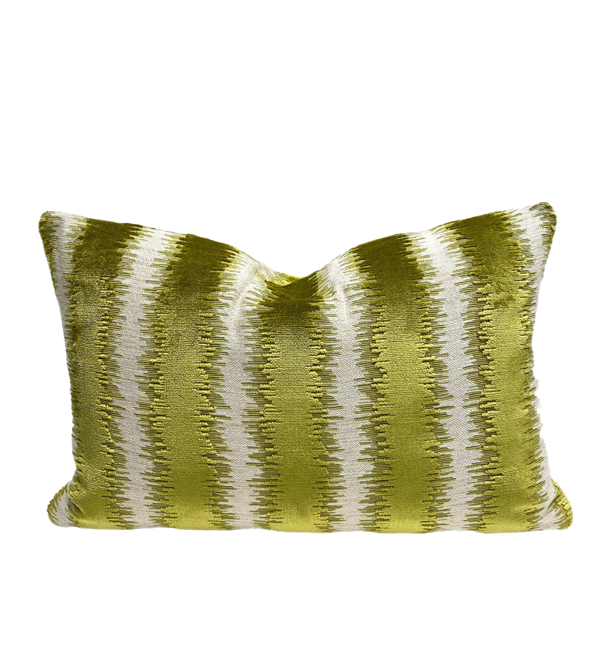 Smithy Home Couture Chartreuse Striped Velvet Throw Pillow Cover | Wayfair