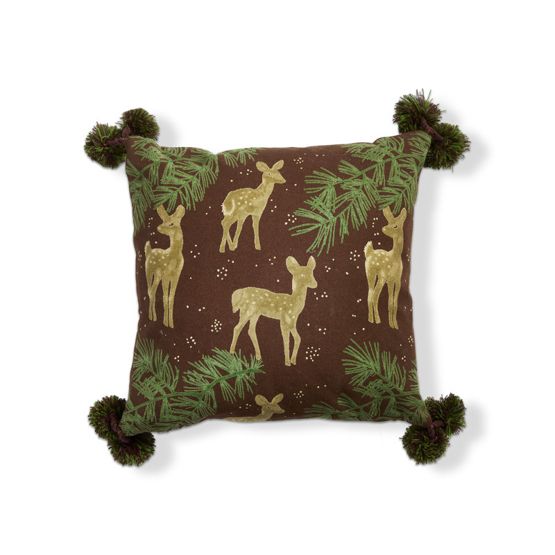 Ophelia & Co. Wilde Pine Deer Pillow | Wayfair