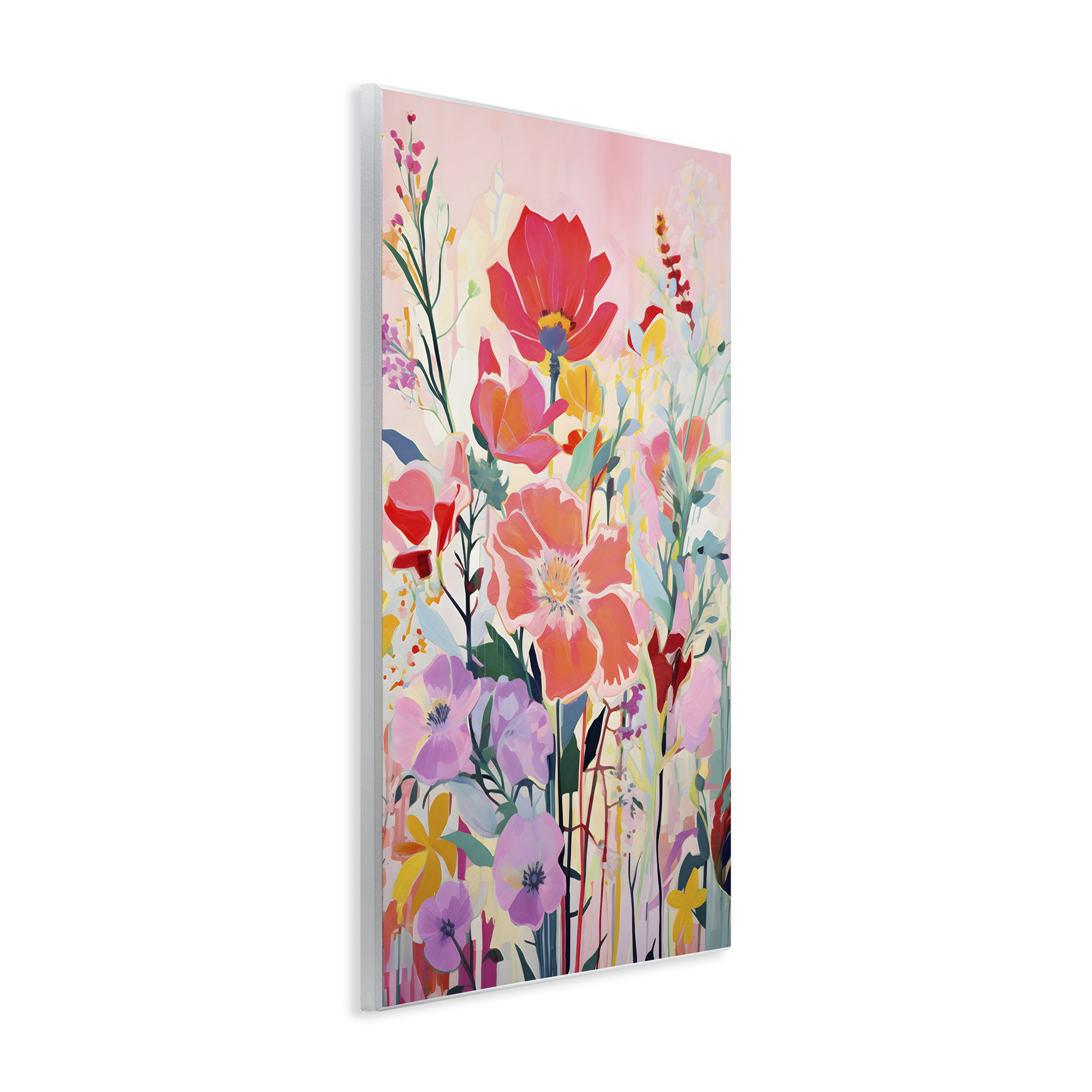 Dakota Fields Abstract Flowers on Pink Wall Plaque Art by LSR Design ...