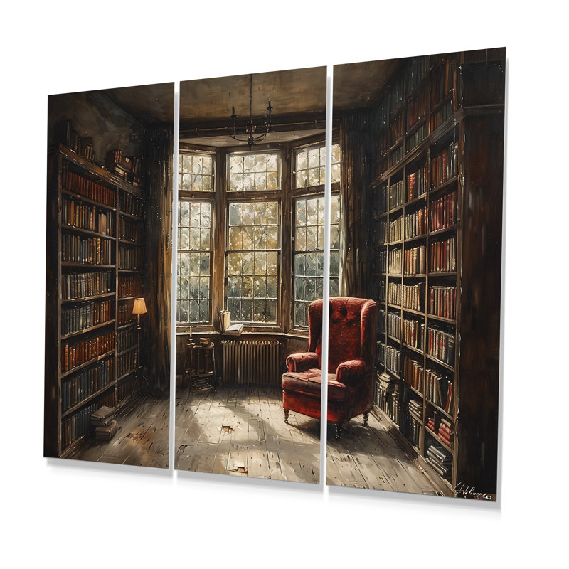 Lark Manor™ Brown Beige Vintage Library Books I - Libraries Wall Art ...