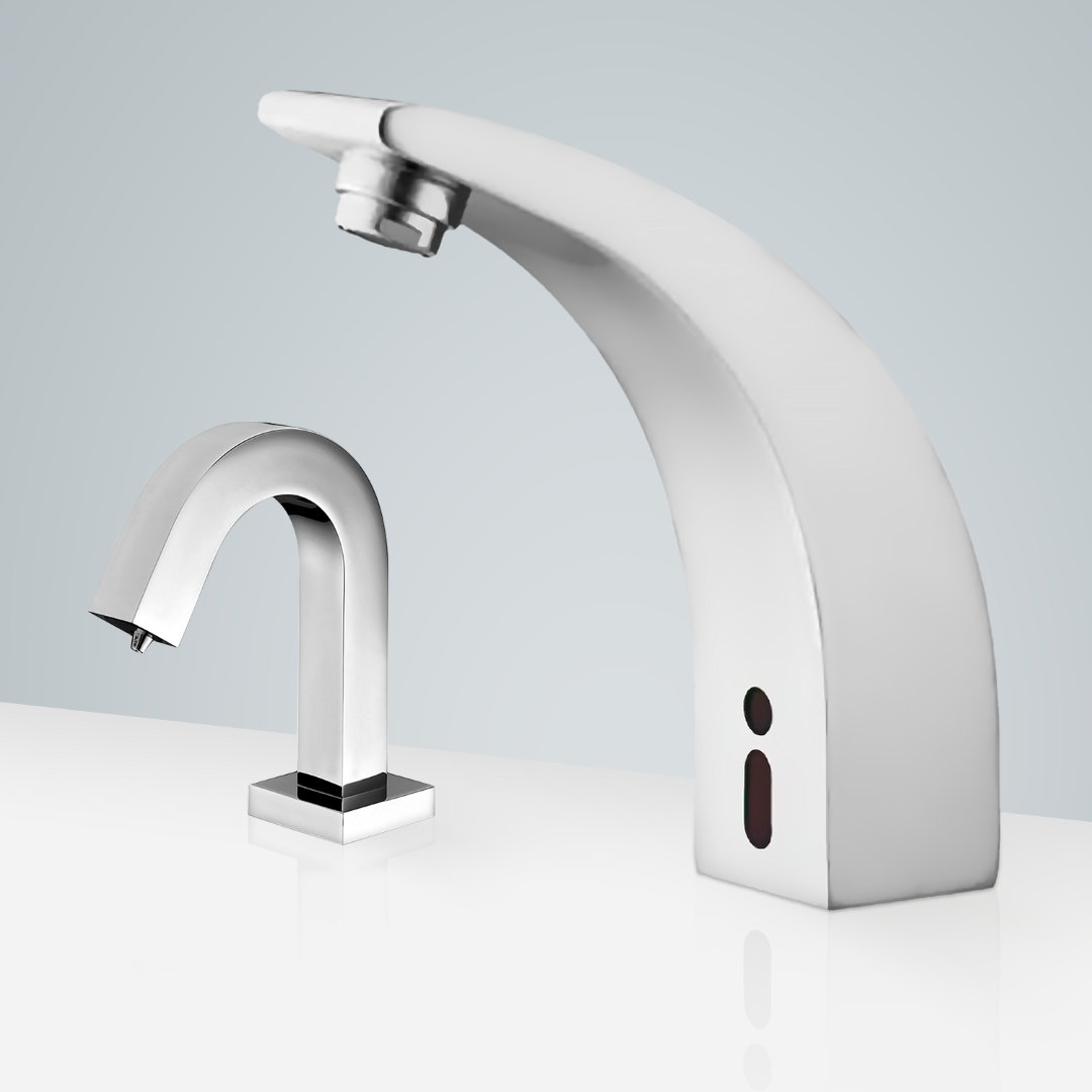 BathSelect Waterfall Commercial Touchless Sensor Bathroom Faucet with ...