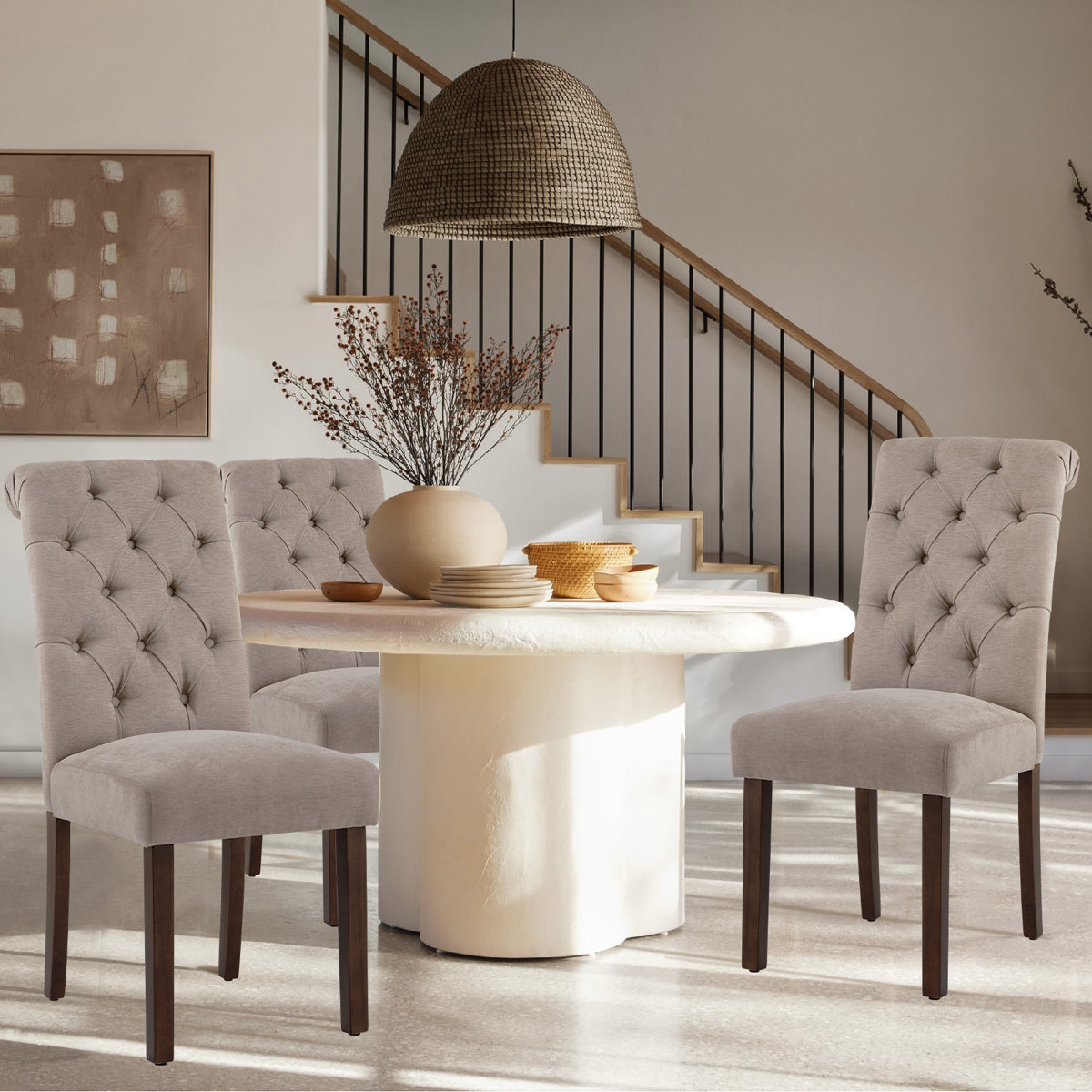 Winston Porter Gerrilyn Tufted Wooden Dining Room Chairs & Reviews ...