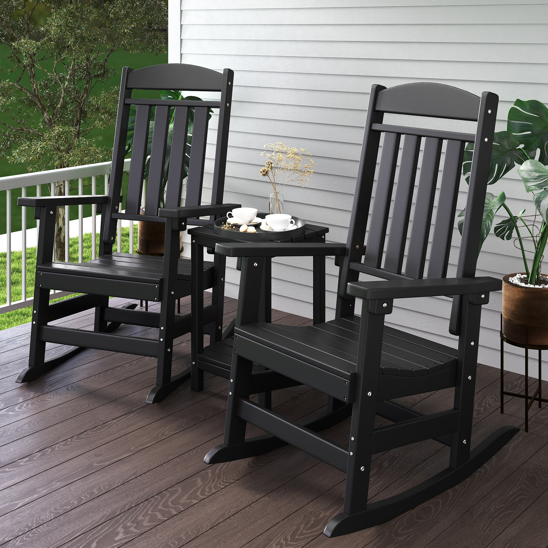 Lark Manor™ 3-Piece Rocking Chair Set With Coffee Table & Reviews | Wayfair