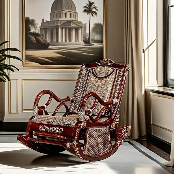 wangling hone Solid wood rattan woven leisure home rocking chair | Wayfair