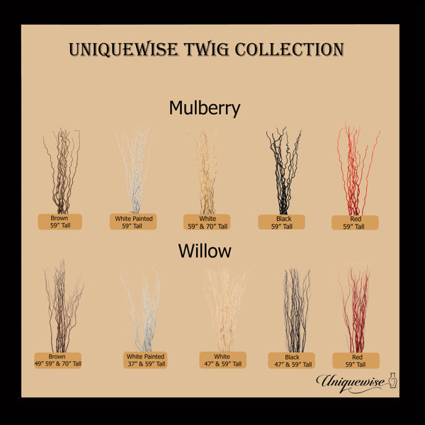 Primrue 12pc 59" Natural Dried Mulberry Twigs Ideal Sticks For Diy ...