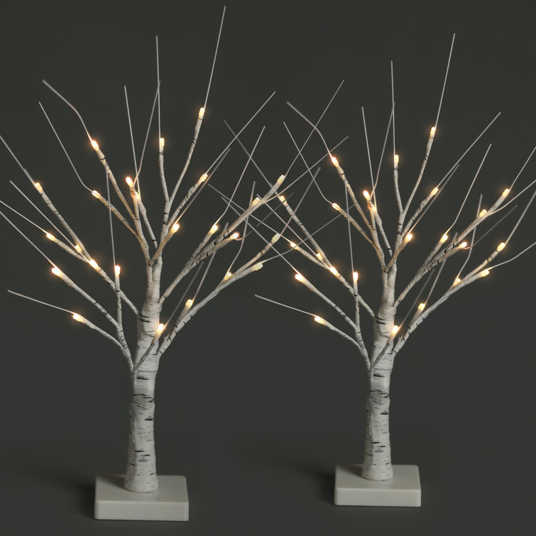 The Seasonal Aisle Twig Birch Christmas Tree with Lights Set | Wayfair ...
