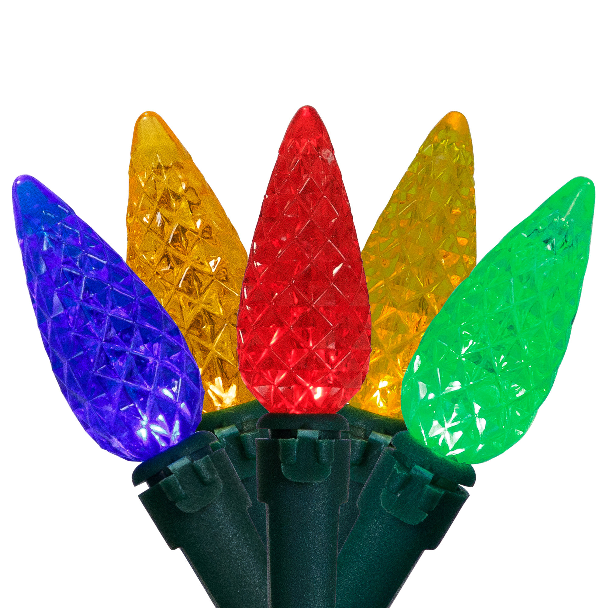 Northlight Battery Operated LED C6 Faceted Christmas Lights ...