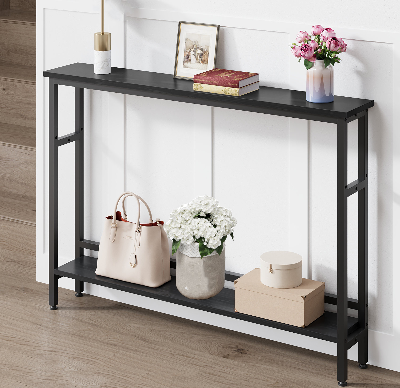 17 Stories Narrow Double Layered Sofa Back Table - Wayfair Canada