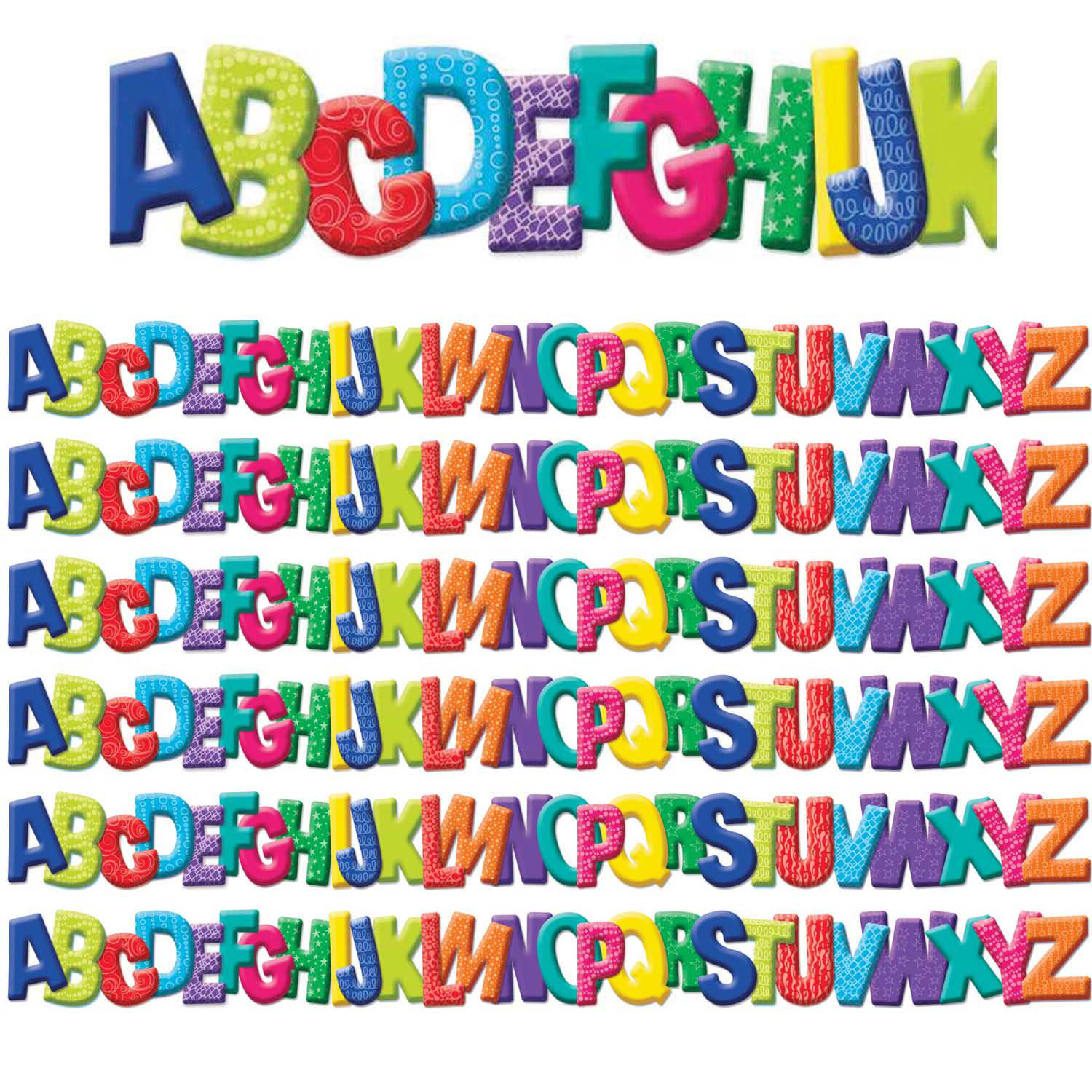 Eureka Classroom Eureka Color My World ABC Extra Wide Die Cut Deco Trim ...