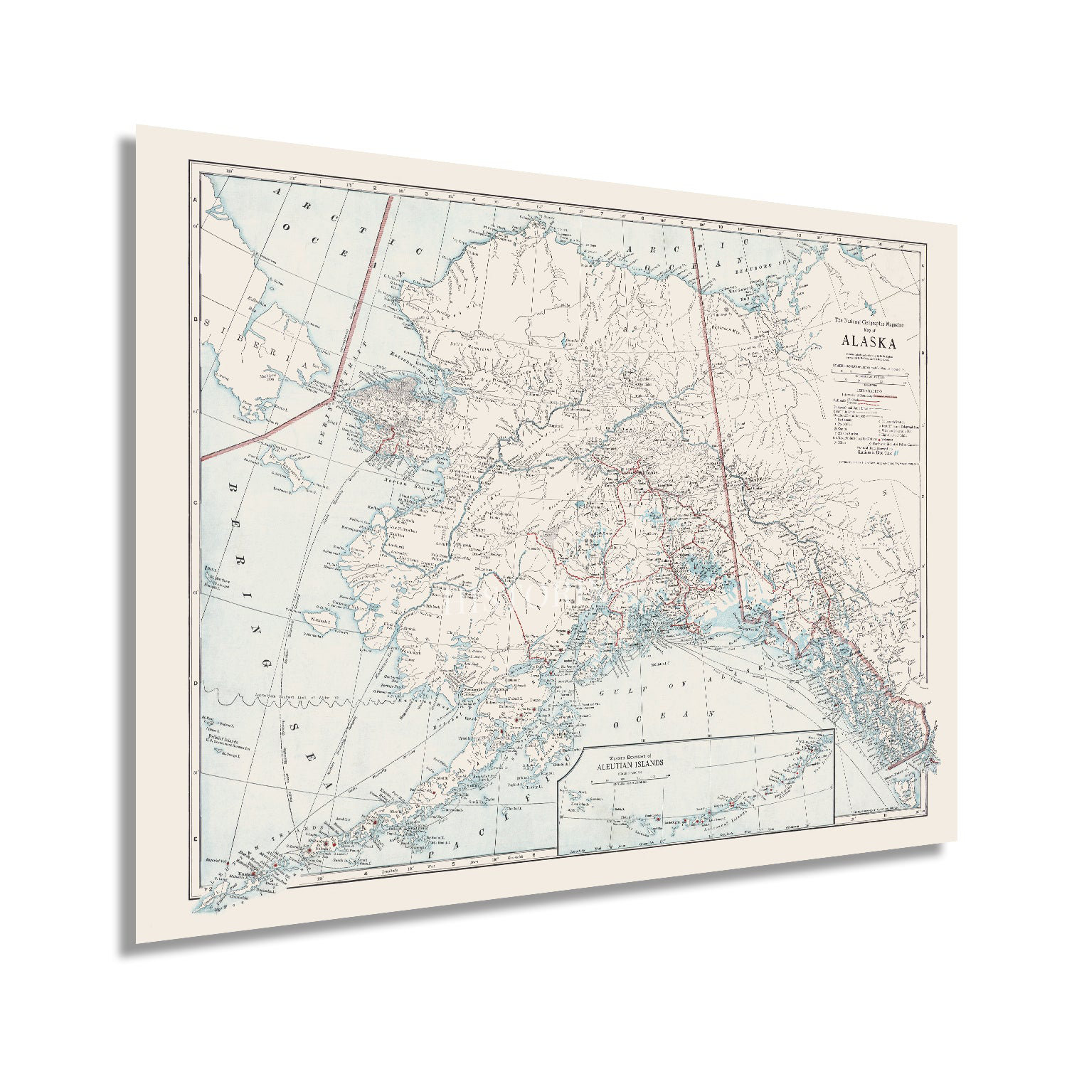 Williston Forge 1914 Alaska Map Poster On Paper Print | Wayfair