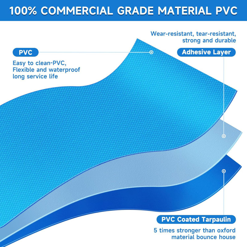 Connsann 13' x 8' PVC Bounce House with Slide and Ball Pit and Air ...