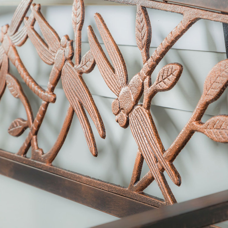 Red Barrel Studio® Aranka Dragonfly Iron Garden Bench & Reviews | Wayfair