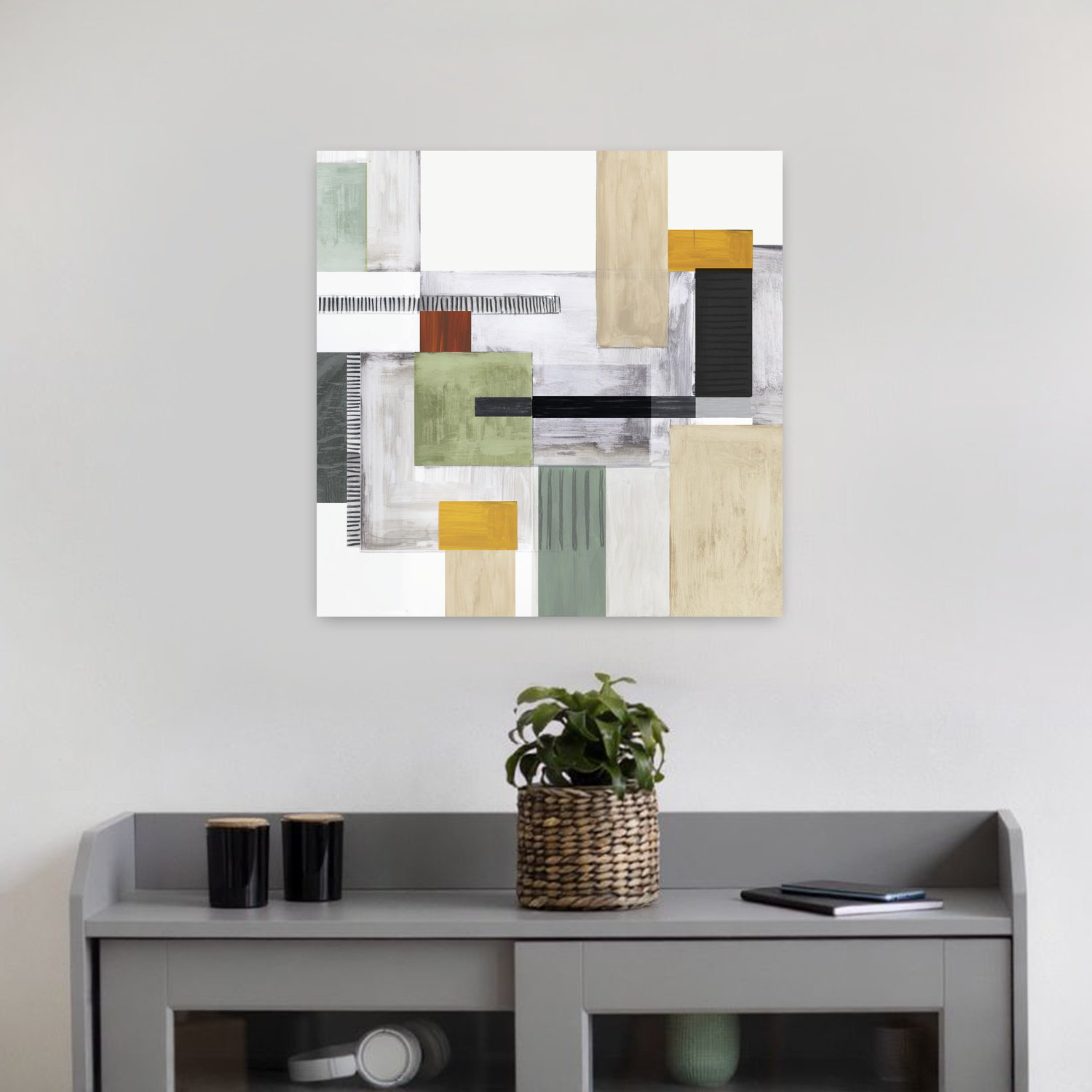 George Oliver Playful Blocks Abstract Geometric Minimalist Art | Wayfair