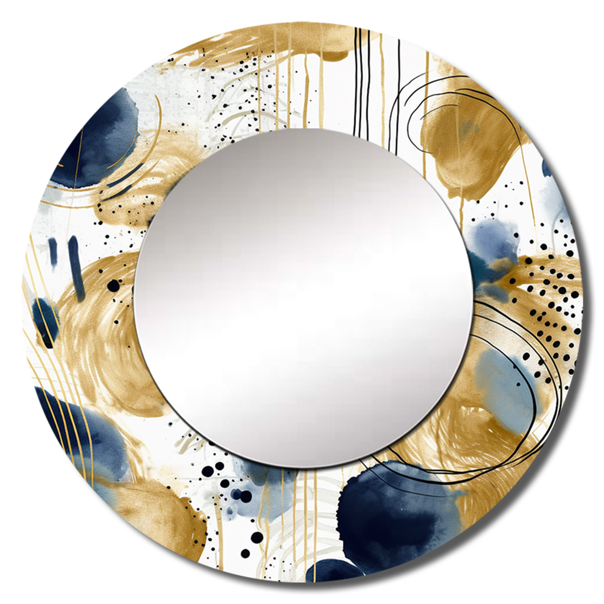 Design Art Abstract Pattern With Blue & Golden Textures VII - Abstract ...