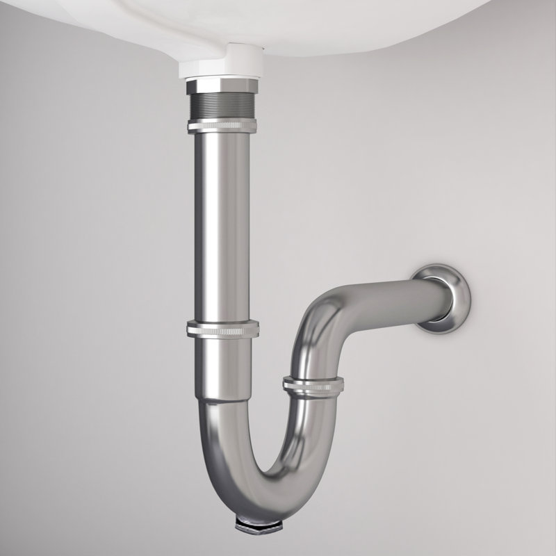 Ayna Decors Brass P Trap, 1 1/4 Bathroom Basin Waste Trap Drain Kit ...