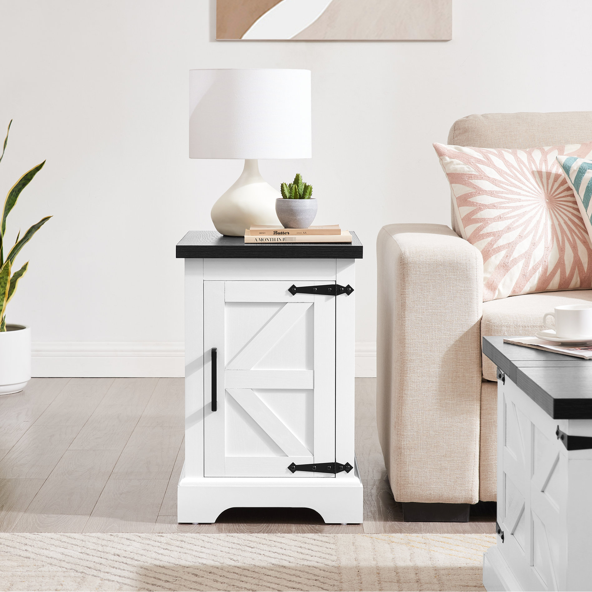 Ophelia & Co. Console Desk, Rustic With Adjustable Shelf And Barn Door ...