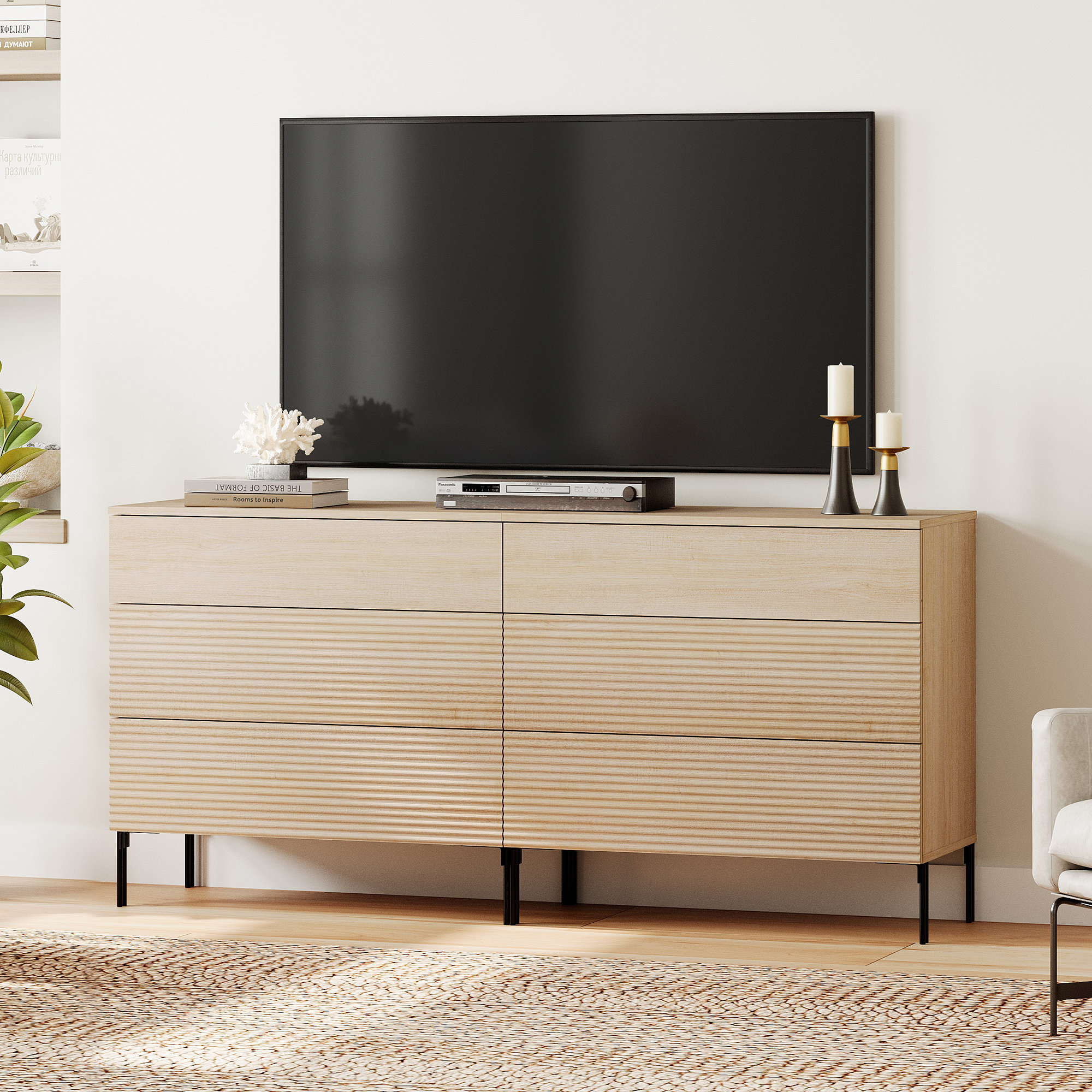 Ebern Designs Meuble télé 9 tiroirs Modern Modern - Wayfair Canada